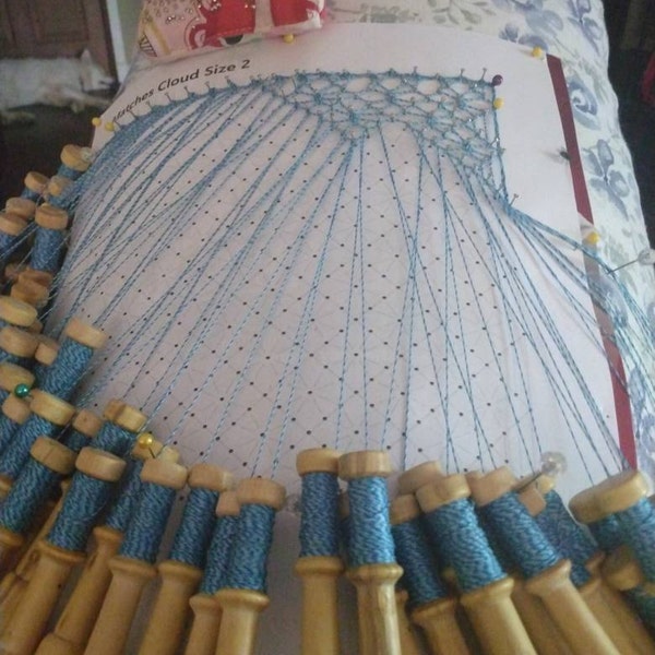 Bobbin Lace RAIN SPIDERS Pattern, Cloud Pattern Add on 1, Pdf Lace ...