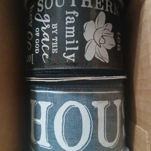 Farmhouse Country Wired Ribbon, Blue & White Accent Ribbons to Make a ...