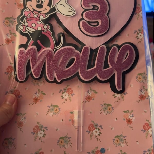 Personalize Minnie Mouse Name Cake Topper, Minnie Mouse Club House Name ...