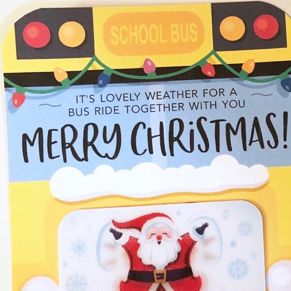 PRINTABLE Bus Driver Christmas Card Thank You -- Printable Bus Driver ...