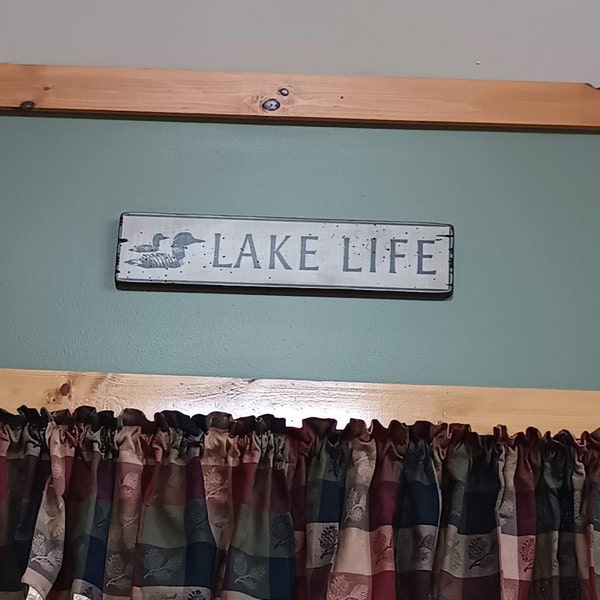 Custom Loon Lake House Sign - Rustic Hand Made Vintage Wooden Sign ...