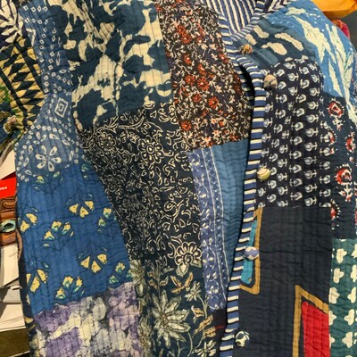 Reversible Jacket Indian Patchwork Cotton Fabric Jacket With Silk ...