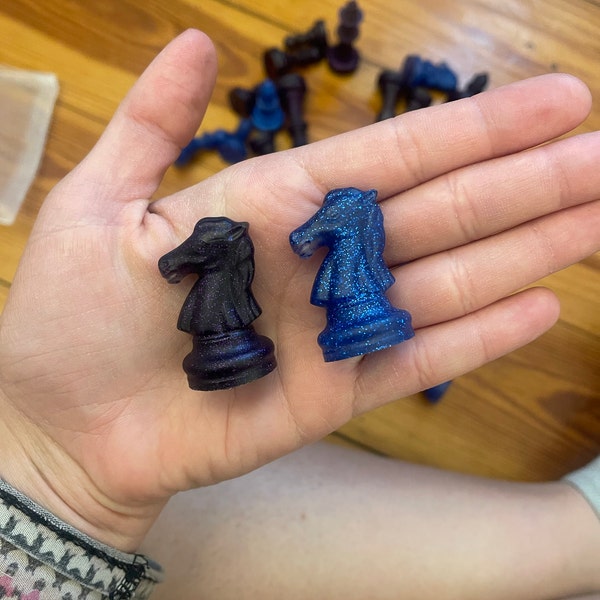 Replacement Glitter Resin Chess Pieces ONLY | Enchanted Opal & Chunky ...