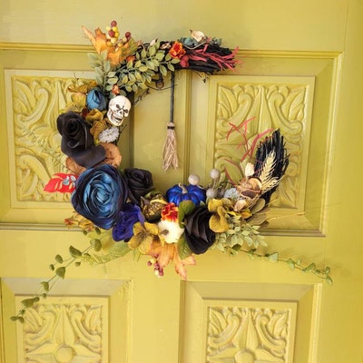 Intention Set Lg Mushroom Wreath/ With Spell-jar/ Crystals and - Etsy