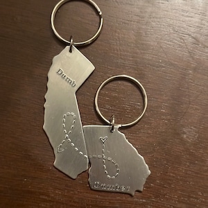 Best Friends Map Custom Long Distance Friendship State Key Chains USA ...