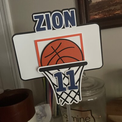 Basketball Cake Topper, Custom Basketball Cake Topper, Basketball ...