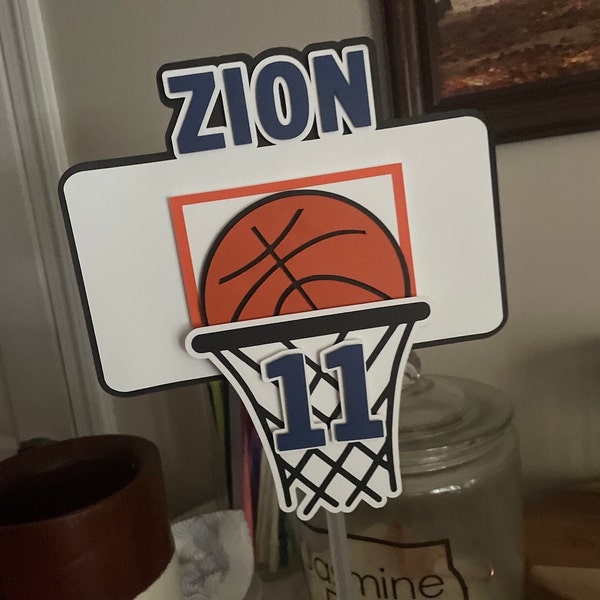 Basketball Cake Topper, Custom Basketball Cake Topper, Basketball ...