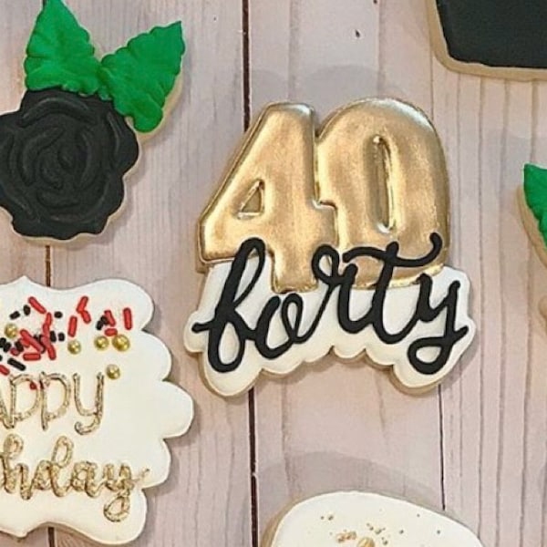 Lettered Number 40 Cookie Cutter in Multiple Sizes - Etsy