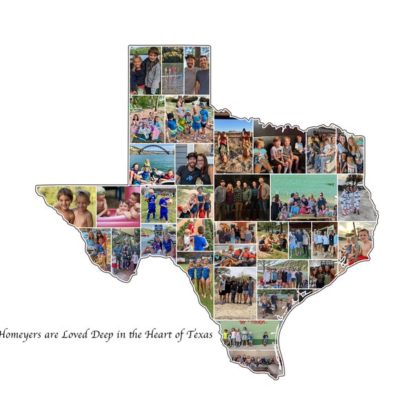 Texas State Photo Collage Texas Map Collage Texas State Shape for New ...