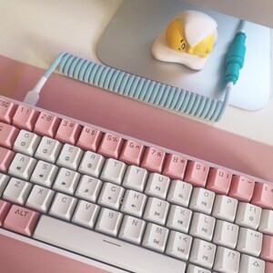 Rainbow Coiled Cable Mechanical Keyboard Coiled Cable Custom - Etsy