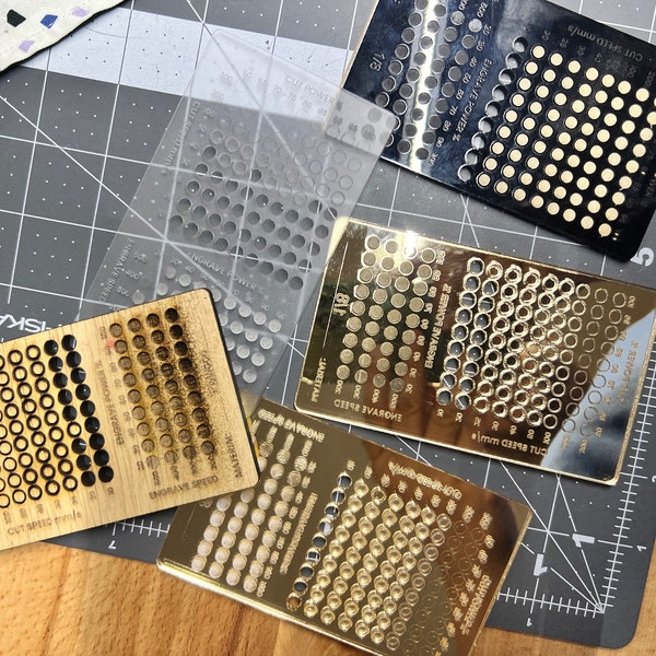 Laser Test Files | Material Test Card Lightburn | Cut & Engrave Test ...