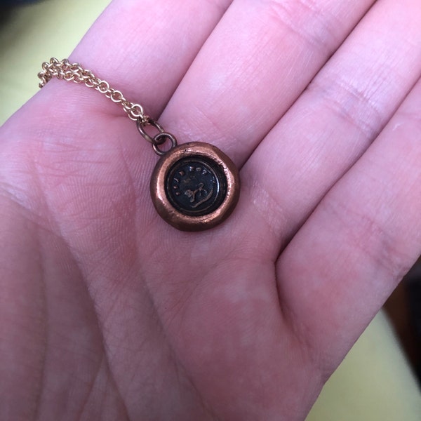 Greek Mythology Silver Antique Wax Seal Pendant Necklace - Mithras and ...