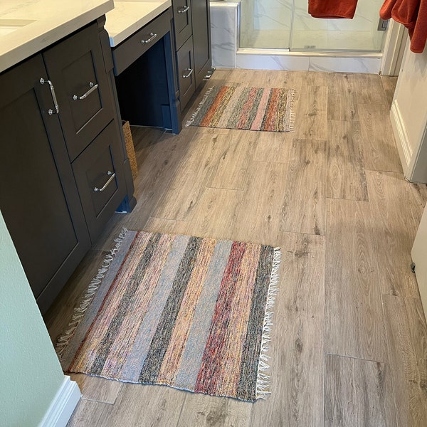 Large Rag Rug, Stripe Kilim Rug, Swedish Flatweave Rug, Woven Rag Rug ...