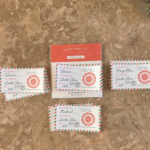 Official Santa Label | Santa Claus Gift Tag Stickers | Personalized ...