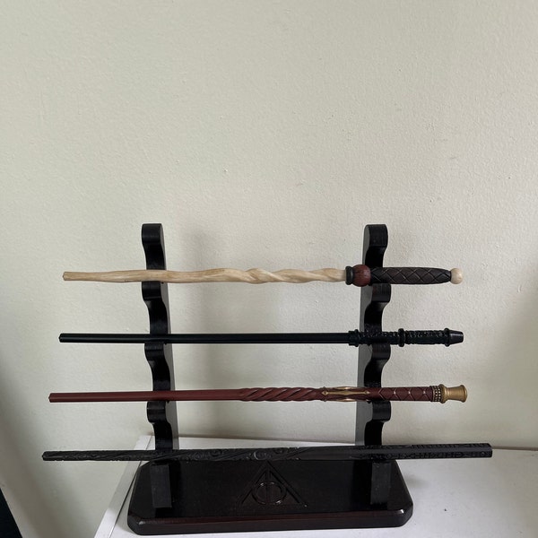 Wooden Wand Stand 4 Slot Holder | Magic Wand Display Stand | Wooden ...