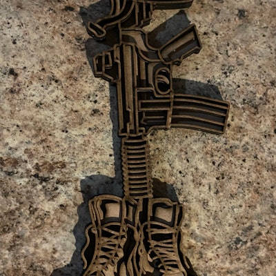 3D Military SVG DXF 4 Layer Army Svg 3D Shadow Box Svg Layered Mandala ...