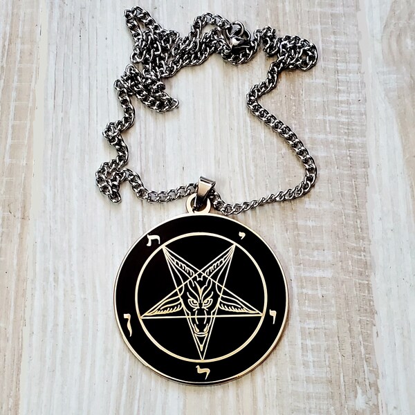 Large Sigil of Baphomet Pendant (bessy Version - Stainless Steel ...