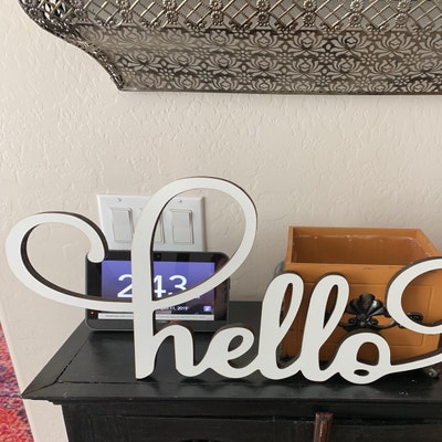 Hello Wood Word Cutout Scroll Cut Word Hello Wood Sign - Etsy