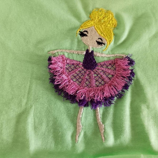 Fringed Fluffy Chenille Ballerina Dancer Machine Embroidery Designs for ...