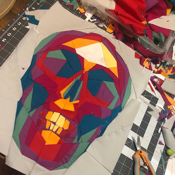 Fractured Skull Panel 16"x 20" - Foundation Paper Piecing Pattern - Etsy