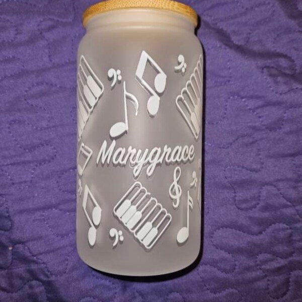 Music Lover Iced Coffee Jar, Musical Notes Iced Coffee Cup, Musician ...