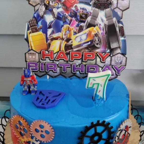 Transformers Birthday Cake Topper: Bumble Bee & Optimus Prime - Etsy