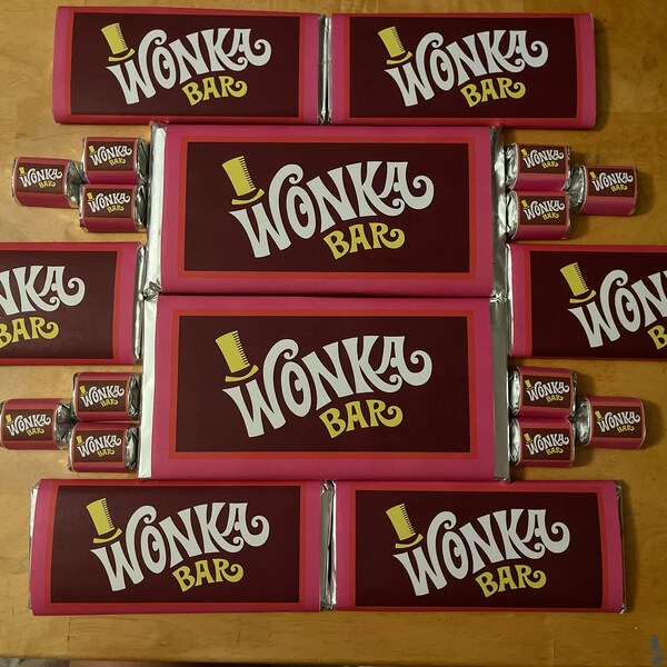 Wonka Bar Labels - Mini & Snack Size Bars - Candy Wrapper Printable ...