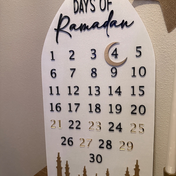 Updated Ramadan Countdown Calendar Wood and Acrylic - Ramadan Countdown ...