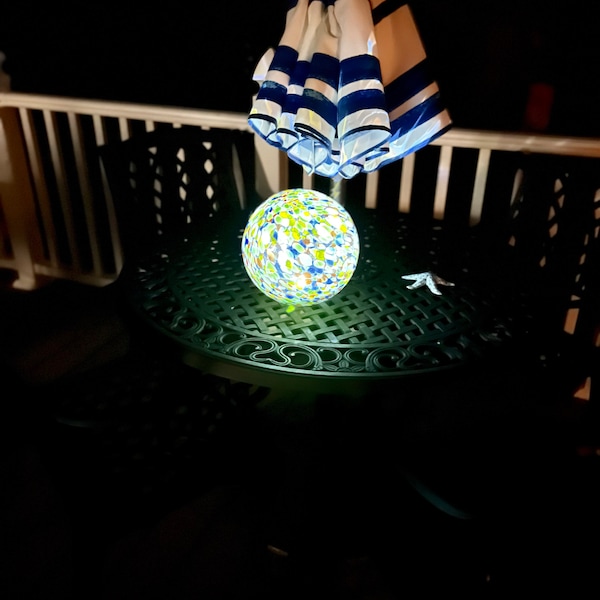 10" Solar LED Light Art Glass Gaze Ball Muti/garden/pathway Light/patio ...