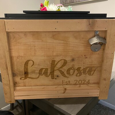 Refreshment Bar, Hostess Gift, Wood Ice Chest, Personalized Birthday ...