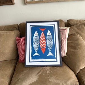 Screenprint Winter Cardinal Art Print Silkscreen Wall Art Snowy Trees ...