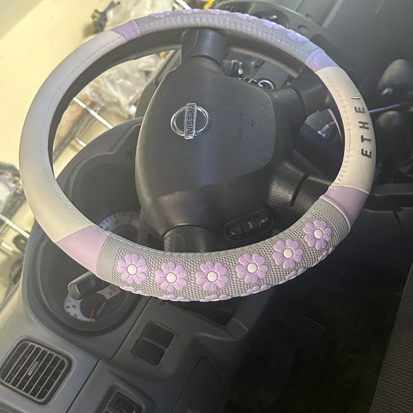 Retro Fashion Beige Brown Steering Wheel Cover,custom Text Four Seasons ...