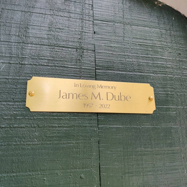 In Loving Memory Park Bench Memorial Plaque Brass Custom Engraved ...