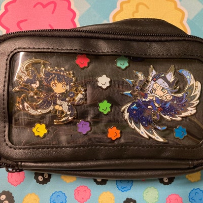 ITA Vegan Leather Pencil Pouch and Cosmetic Case W Clear Vinyl Window ...