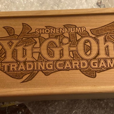 Wooden Trading Card Deck Box With Hinged Lid 2 Removable Dividers Fits ...