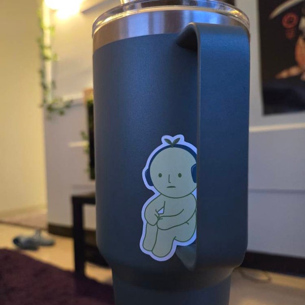 Headphone Smiski Listening to Music Sticker | Sprout Headphones | Matte ...