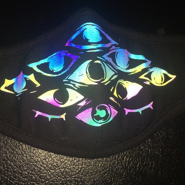 Glowing Eye Face Mask : Reflective/ Glow in the Dark Cotton Mask - Etsy