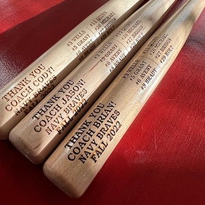 Engraved Junior Baseball Bat, Personalized Team Baseball Bat, Gift for ...