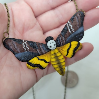 Death's Head Moth Necklace, Large Hawk Moth Necklace, Butterfly ...