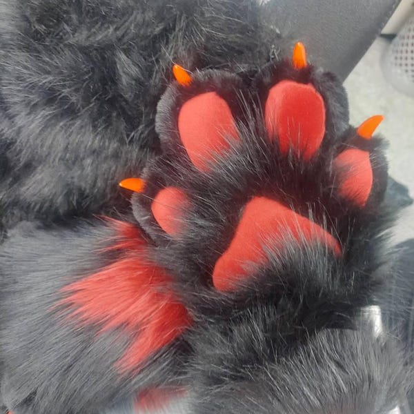 Furry Paws With Star Pattern and Colorful Style | Fluffy Fursuit ...
