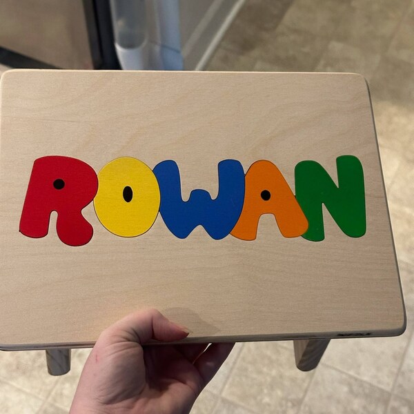Personalized Name Puzzle STOOLS, Wooden Name Puzzle, Stools With Name ...