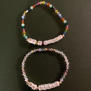 Word Bracelet-pause-stackable Bracelet-custom Word | Etsy