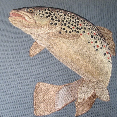 Large Brown Trout Machine Embroidery Design - Etsy