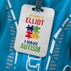 Autism Bag Tag, Autism Alert Tag, Personalized Bag Tag, Autism Hang Tag ...