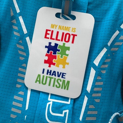 Autism Bag Tag, Autism Alert Tag, Personalized Bag Tag, Autism Hang Tag ...