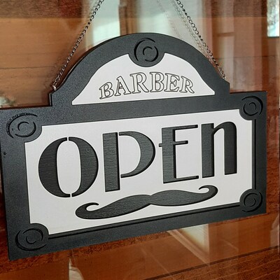 OPEN/CLOSED Small Sign 3D Double Sided Store Informational Hanging ...