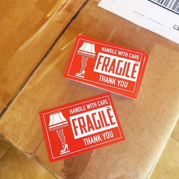 FRAGILE Mailing Labels - A Christmas Story, Leg Lamp, Etsy Sellers: 10 ...