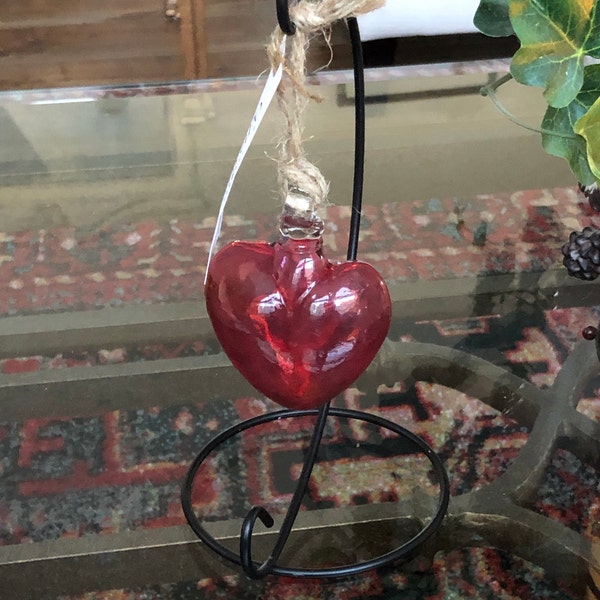 Ornamental Glass Heart With Stand. Standard Glass Colors - Etsy