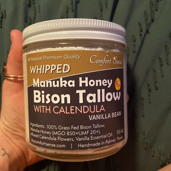 BEE POLLEN Manuka Honey & Bison Whipped Tallow Cream With 850+MGO ...