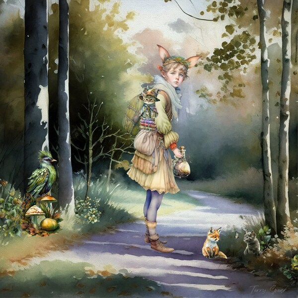 Watercolor Fantasy Birds Clipart - Cute Birds With Flowers and Leaves ...